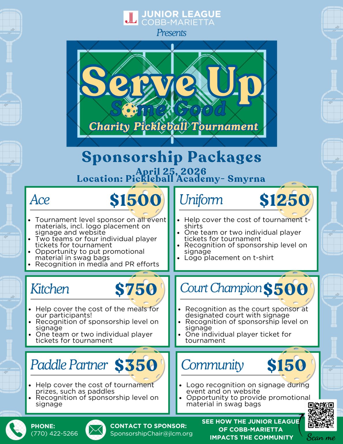 Serve Up Some Good Sponsorships - Junior League of Cobb-Marietta, GA